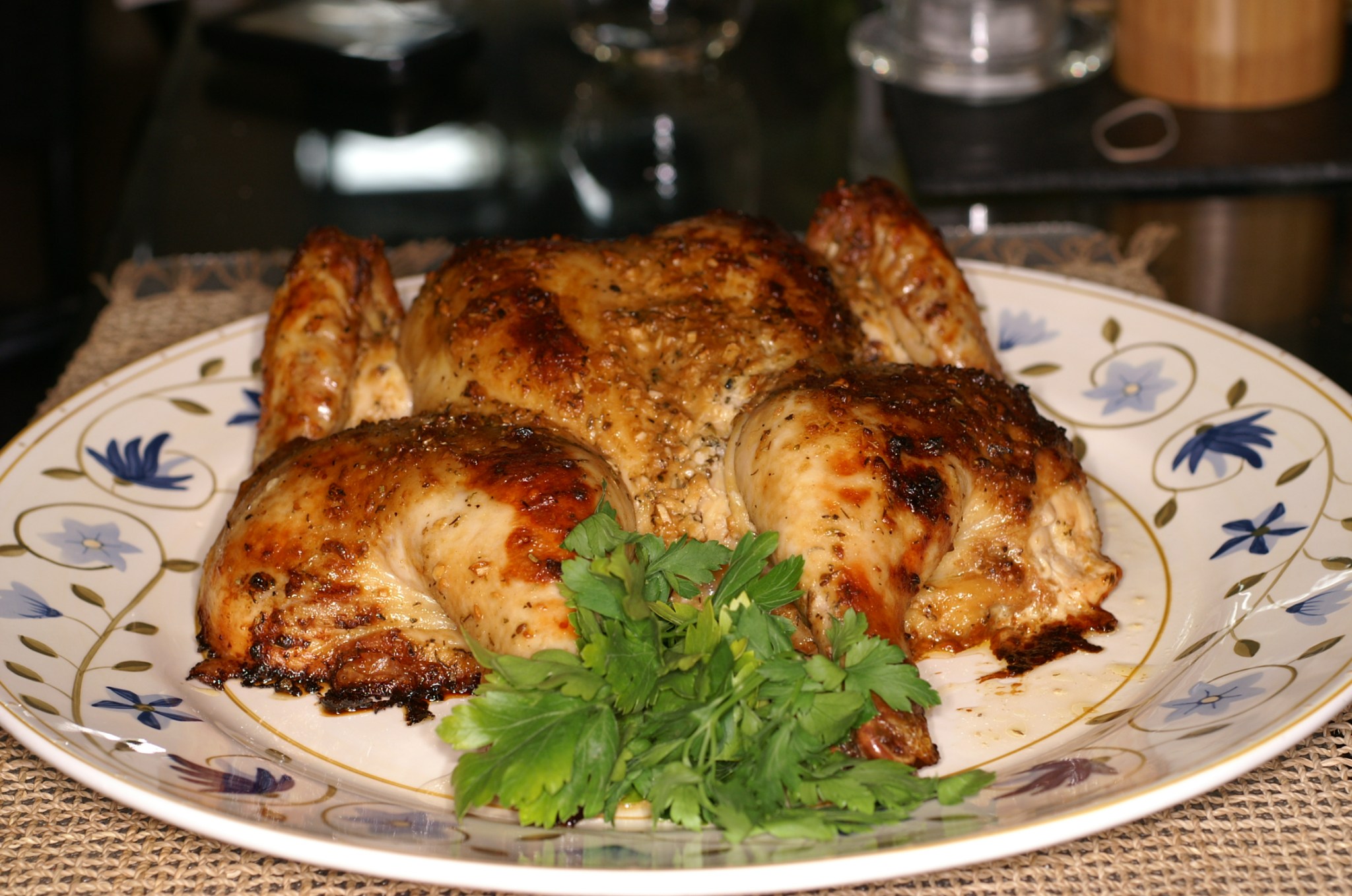 Roasted Split Chicken with Mustard Crust | REMCooks
