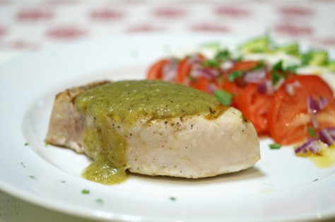 Swordfish with Salsa Verde and Ensalada la Bandera Mexicana (Mexican ...