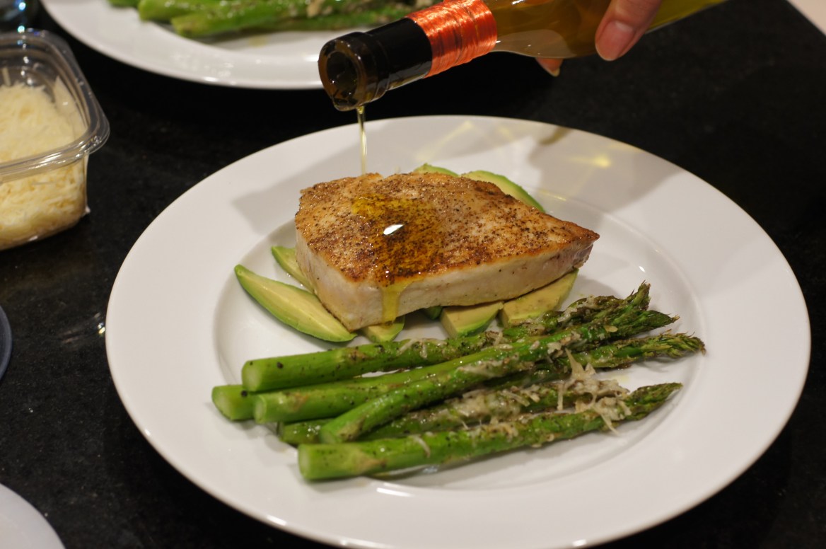 Seared Swordfish with Blood Orange Infused Olive Oil and Roasted ...