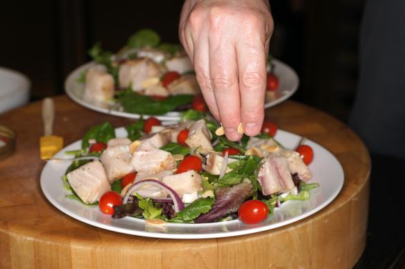 Spring Garden Salad with Poached Swordfish, Blood Orange Vinaigrette ...