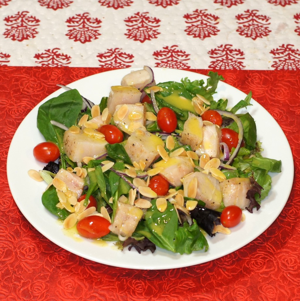 Spring Garden Salad with Poached Swordfish, Blood Orange Vinaigrette ...