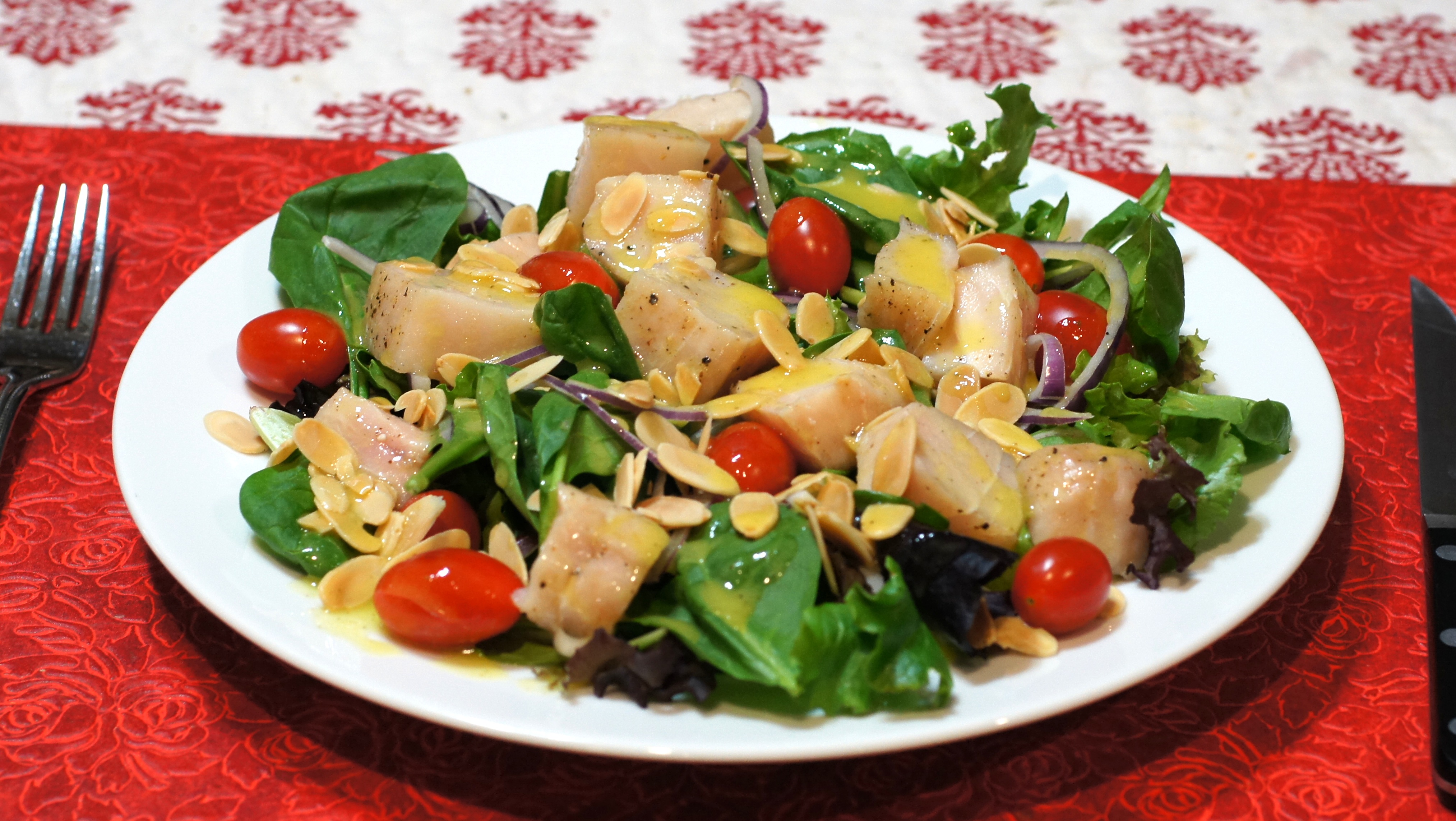 Spring Garden Salad with Poached Swordfish, Blood Orange Vinaigrette ...