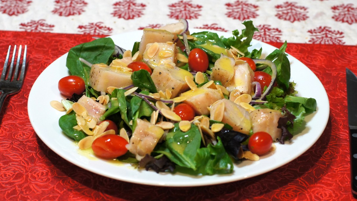 Spring Garden Salad with Poached Swordfish, Blood Orange Vinaigrette ...